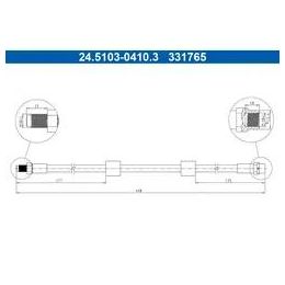 ATE Bremsschlauch 24.5103-0410.3 vorne rechts links f&uuml;r BMW 34321164002 34301165249