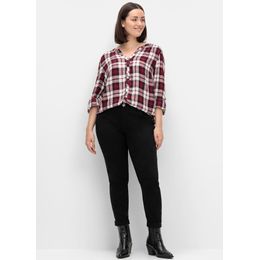 sheego Damen Stretch-Hose, schwarz, Gr. 40, unifarben, 98% Baumwolle, 2% Elasthan, Hosen