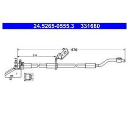 ATE Bremsschlauch 24.5265-0555.3 vorne links f&uuml;r HYUNDAI KIA 58731-2S100
