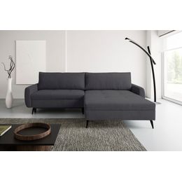 Ecksofa WERK2 "Figo inkl. Bettfunktion und Bettkasten, bequem, Breite 273cm, L-Form", grau, B:273cm H:97cm T:167cm, 92% Polyester, 8% Nylon, Sofas, Ecksofa, Moderne, teilmassive Polsterecke, Komfortpolsterung und losen Kissen