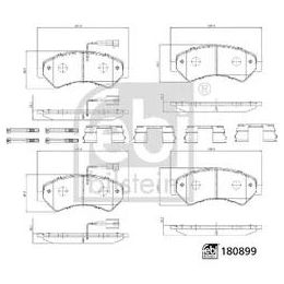 febi bilstein Bremsbelagsatz, Scheibenbremse 180899 vorne rechts links f&uuml;r PEUGEOT FIAT CITRO&Euml;N VAUXHALL OPEL 77367090 1673603580 6000629130
