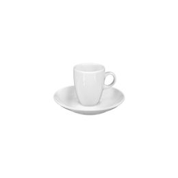Espressotasse Seltmann Weiden "Espressotasse mit Untertasse VIP. 90 ml wei&szlig;", wei&szlig;, B:12cm H:9cm &Oslash;:12cm, Porzellan, Trinkgef&auml;&szlig;e, Espressotasse, Sp&uuml;lmaschinenfest, Mikrowellensicher, Ofenfest