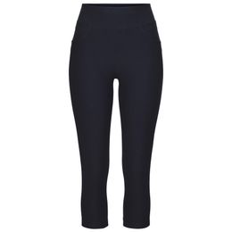 H.I.S. H.I.S Damen Caprihose, Gr. 32, blau, Obermaterial: 70% Baumwolle, 25% Polyester, 5% Elasthan, unifarben, Basic, Hosen, im Schlupfhosen Style