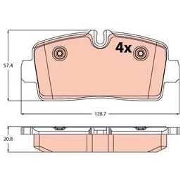 TRW Bremsbelagsatz, Scheibenbremse GDB2598 hinten rechts links f&uuml;r IVECO 42579529
