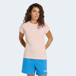 T-Shirt adidas Sportswear "W LIN SJ T", Damen, Gr. L, blush pink, wei&szlig;, Obermaterial: 100% Baumwolle, normal, Rundhals, Shirts T-Shirt, sportlicher Stil, Kurzarm, ohne Verschluss, aus Baumwolle