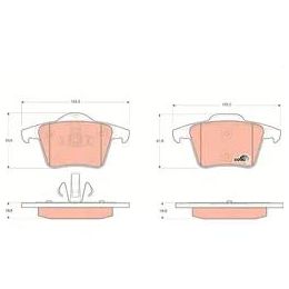 TRW Bremsbelagsatz, Scheibenbremse GDB1566 hinten rechts links f&uuml;r VOLVO 307930930 274330 2745280