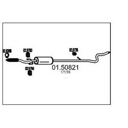 Sander MTS Mittelschalld&auml;mpfer 01.50821 f&uuml;r PEUGEOT 1717TK