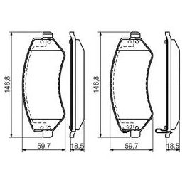 Bosch Bremsbelagsatz, Scheibenbremse 0 986 494 357 vorne rechts links f&uuml;r DODGE JEEP CHRYSLER 05096349AA 5019985AB 5019984AA