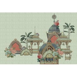 Livingwalls Fototapete LIVING WALLS "Walls by Patel Jaipur", gr&uuml;n, B:4m L:2,7m, Vlies, Tapeten, Vlies, Wand