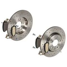 Brembo Bremsensatz-Hinterachse XTRA LINE / STANDARD SK8K0F8QI9 Bremsensatz, Scheibenbremse hinten rechts links Gelocht 300mm f&uuml;r SKODA VW SEAT (FAW) A