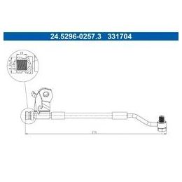 ATE Bremsschlauch 24.5296-0257.3 hinten rechts f&uuml;r HYUNDAI 58738-1J300