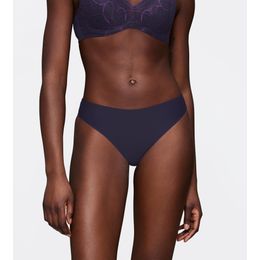 Tai-Slip Triumph "Body Make-Up Illusion Lace", Damen, Gr. 44, prussian blau, Microtouch, Obermaterial: 80% Polyamid, 20% Polyester, k&ouml;rpernah, Unterhosen, florale Stretch-Spitze, hoher Beinausschnitt, weiche Microfaser
