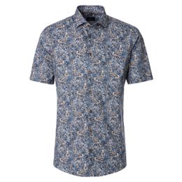 Businesshemd Venti "Venti Businesshemd Kurzarm Print", Herren, Gr. 41, Normalgr&ouml;&szlig;en, blau, 100% Baumwolle, bedruckt, schmal, Hemden