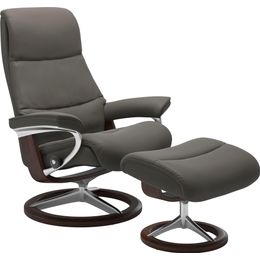 Relaxsessel stressless "View", grau (metal grau paloma), B:82cm H:109cm T:81cm, Leder BATICK: BATICK ist ein leicht korrigiertes, durchgef&auml;rbtes und genarbtes M&ouml;belleder, bei dem die meisten Unebenheiten und Spuren in der Regel entfernt wurden.;Leder PALOMA: PALOMA ist ein durchgef&auml;rbtes Semianilin-M&ouml;belleder mit nat&uuml;rlicher Narbung.;ROHLEDER Stoff Q2 FARON: Ein fester zuverl&auml;ssiger Boucl&eacute; mit ein