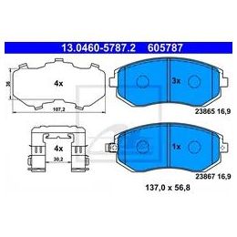 ATE Bremsensatz-Vorn und hinten SG00000DMS Bremsensatz, Scheibenbremse vorne rechts links bel&uuml;ftet 266mm f&uuml;r SUBARU 26700FE080 26296FE020 26296AE160