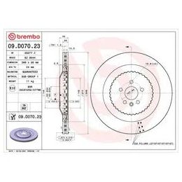 Brembo Bremsscheibe 09.D070.23 hinten rechts links 396mm f&uuml;r LAND ROVER JAGUAR T4A16879 LR116914
