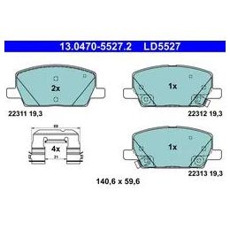 ATE Bremsbelagsatz, Scheibenbremse 13.0470-5527.2 vorne rechts links mit Zubeh&ouml;r f&uuml;r VAUXHALL OPEL 42566753