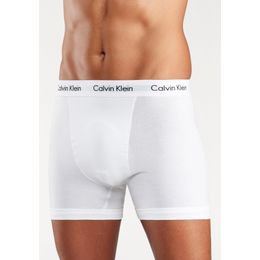 Herren Boxer "CK Boxer 3x", Calvin Klein Underwear, Gr. S, schwarz-wei&szlig;, Obermaterial: 95% Baumwolle, 5% Elasthan, Unterhosen, mit Logoschriftzug am