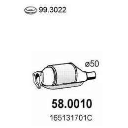 Asso Katalysator 58.0010 vorne f&uuml;r VW AUDI 1H0131089AX 1H0131089AV 1H0131098AX