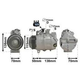 Van Wezel Kompressor, Klimaanlage 3001K704 12V f&uuml;r MERCEDES-BENZ 38302060 A0008303202 A003-830-2060
