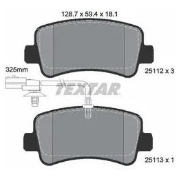 TEXTAR Bremsbelagsatz, Scheibenbremse 2511201 hinten rechts links f&uuml;r RENAULT VAUXHALL NISSAN OPEL SAMSUNG 440603321R 95528436 4406000Q0H