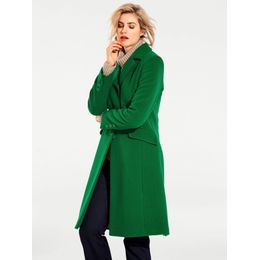 Kurzmantel Heine, Damen, Gr. 48, gr&uuml;n, 80% Wolle, 20% Polyamid, unifarben, unifarben mit Farbeinsatz, unifarben mit Farbeins&auml;tzen, M&auml;ntel Kurzmantel