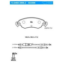 ATE Bremsbelagsatz, Scheibenbremse 13.0460-3996.2 vorne rechts links f&uuml;r CITRO&Euml;N 425214 425287
