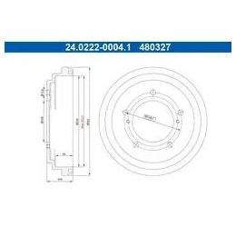 ATE Bremstrommel 24.0222-0004.1 hinten rechts links f&uuml;r SUZUKI 43511-81A01 43511-81A02 43511-81A00