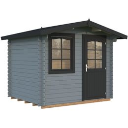 Gartenhaus Palmako "Emma", hellgrau, anthrazit, Fu&szlig;boden im Gartenhaus, ohne Dacheindeckung, Massivholz, Gartenh&auml;user, Gartenhaus, verschiedene Farben