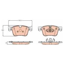 TRW Bremsbelagsatz, Scheibenbremse GDB2193 vorne rechts links f&uuml;r PEUGEOT CITRO&Euml;N VAUXHALL OPEL DS 1623162380 1678168480 1636925480
