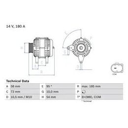 Bosch Generator 0 986 082 850 14V 180A f&uuml;r BMW 12317823344 12318519890 12317823343