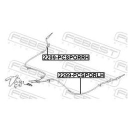 FEBEST Seilzug, Feststellbremse 2299-PCSPORRH hinten rechts f&uuml;r HYUNDAI 59770-2S200 59770-3U200 59770-3W200