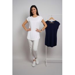 Seidel Moden Damen Longshirt "Otto exclusiv", wei&szlig;, Gr. 50, unifarben, Jersey, Obermaterial: 94% Viskose, 6% Elasthan, Shirts, 2er Pack Rundhals -