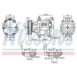 NISSENS Kompressor, Klimaanlage 89324 12V f&uuml;r FIAT LANCIA CHRYSLER 71785267 K46819144 71797095