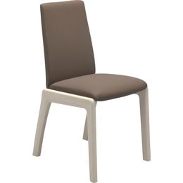 Polsterstuhl stressless "Laurel", braun (mole batick, eiche gekalkt), B:57cm H:92cm T:59cm, Leder BATICK: BATICK ist ein leicht korrigiertes, durchgef&auml;rbtes und genarbtes M&ouml;belleder, bei dem die meisten Unebenheiten und Spuren in der Regel entfernt wurden., St&uuml;hle, Polsterstuhl, Low Back, Gr&ouml;&szlig;e M, mit abgerundeten Beinen in Eiche gekalkt