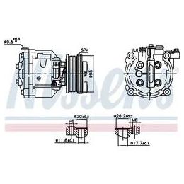NISSENS Kompressor, Klimaanlage 891078 12V f&uuml;r VAUXHALL OPEL CHEVROLET 39158158 95523438 95522247