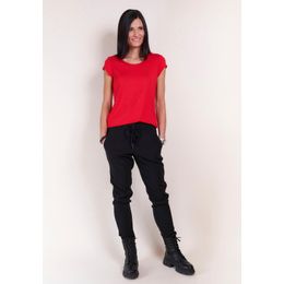 Seidel Moden Damen T-Shirt, rot, Gr. 38, unifarben, Jersey, Obermaterial: 96% Viskose, 4% Elasthan, Shirts, mit Kappen&auml;rmel, MADE IN GERMANY