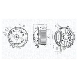 MAGNETI MARELLI Innenraumgebl&auml;se 069412777010 &Oslash;153mm 153mm f&uuml;r VAG 5Q1819021A 5Q1819021C 5Q1819021G
