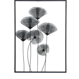 Wanddekoobjekt CASABLANCA BY GILDE "Wandrelief "Mohn", schwarz, B:50cm H:70cm T:4cm, Metall, Wanddekoobjekte