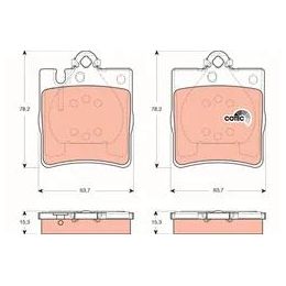 TRW Bremsbelagsatz, Scheibenbremse GDB1421 hinten rechts links f&uuml;r MERCEDES-BENZ 003420522041 A0034202820 A0034205220