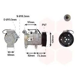 Van Wezel Kompressor, Klimaanlage 5300K625 12V f&uuml;r TOYOTA 883100K113 88310-0K114 883100K114