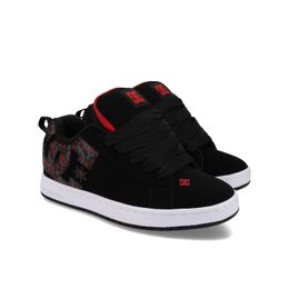 DC Shoes Damen Schn&uuml;rschuh "Court Graffik", Gr. 12schwarz, grau, rot, Obermaterial:Obermaterial: Leder (Kuh) / Futter: Textil / Au&szlig;ensohle: Gummi;,