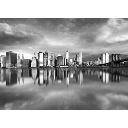 Fototapete papermoon "New York Schwarz & Wei&szlig;", schwarz (schwarz, wei&szlig;), B:4,5m L:2,8m, Vlies, Tapeten