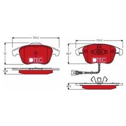 TRW Bremsbelagsatz, Scheibenbremse GDB1762DTE vorne rechts links f&uuml;r VW SEAT (SVW) AUDI (FAW) 5N0698151 5ND698151 8UD698151