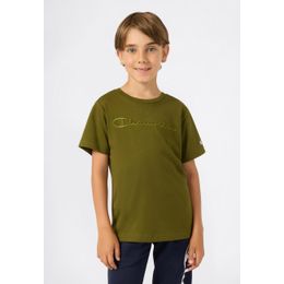 Champion Jungen T-Shirt "ICONS TONAL Crewneck T-Shirt with Large Logo", gr&uuml;n, Gr. XXL, Obermaterial: 100% Baumwolle, Shirts, mit gro&szlig;em Logo,