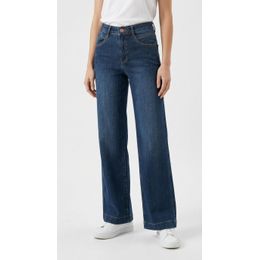 Stretch-Jeans MAC "RICH PALAZZO", Damen, Gr. 44, L&auml;nge 34, night blau netwash, Denim/Jeans, Obermaterial: 89% Baumwolle, 8% Polyester, 3% Elasthan, weit lang, Jeans, Naht-Details an den Ges&auml;&szlig;taschen