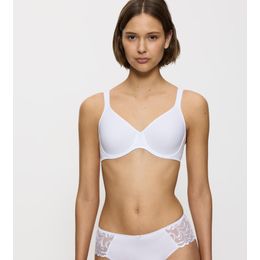 B&uuml;gel-BH Triumph "Modern Soft+Cotton W", Damen, Gr. 80, Cup C, wei&szlig;, Microtouch, Obermaterial: 39% Polyamid, 38% Baumwolle, 23% Elasthan, unifarben, BHs B&uuml;gel-BH, mit dezenten Glanz-Streifenmuster und breiten Tr&auml;gern