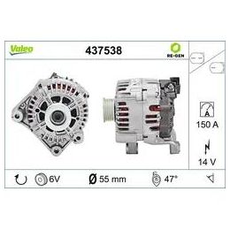 Valeo Generator REMANUFACTURED PREMIUM 437538 14V 150A f&uuml;r ALPINA BMW 12317802927 7802927 12317795620