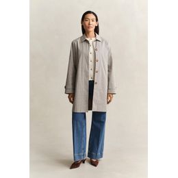 Gant Damen Kurzmantel "CHECKED COTTON BLEND CAR"oat beige, Gr. XXL, unifarben, Web, Obermaterial: 54% Polyester, 46% Viskose, M&auml;ntel, Regular fit mit