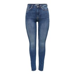 Skinny-fit-Jeans Only "ONLWAUW HW SPARKLE SKINNY DNM", Damen, Gr. XL, L&auml;nge 32, light blau denim, Denim/Jeans, Obermaterial: 83% Baumwolle, 15% Polyester, 2% Elasthan, unifarben, skinny fit lang, Jeans, mit Glitzersteinchen Detail